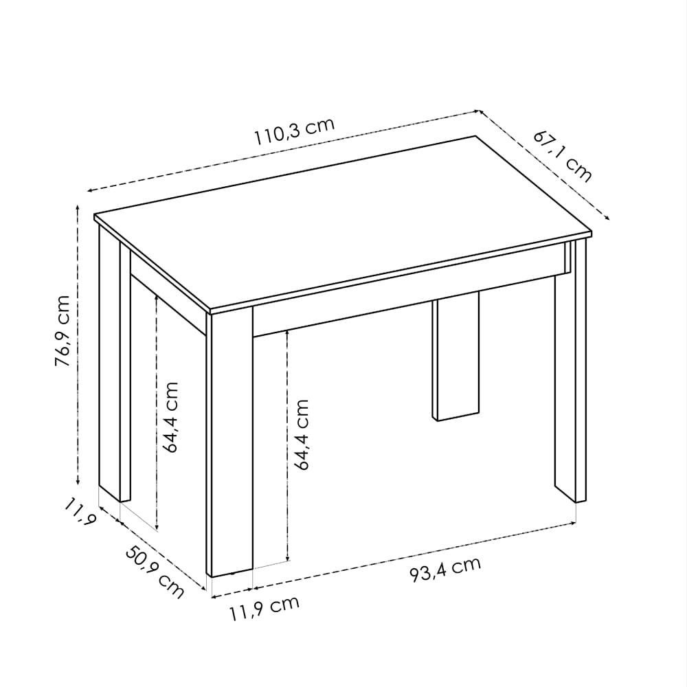 Mesa de cocina auxiliar Aspen blanca